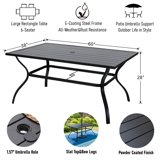 MF Studio 7 Piece Outdoor Patio Dining Set Metal Furniture with 6 ...