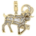 10K Yellow Gold Diamond GOAT Greatest Of All Time Pendant 1.15" Charm 6 ...