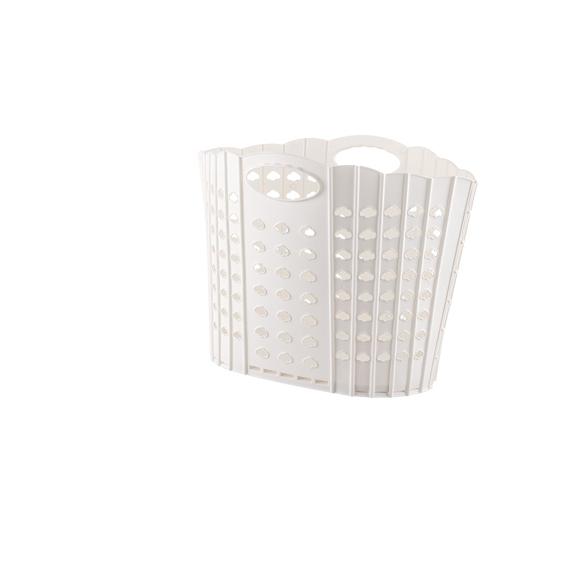 2pcs Collapsible Plastic Laundry Baskets with Handles Foldable Plastic ...