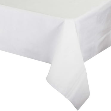 White Plastic Lined Paper Party Tablecloth, 108 x 54in - Walmart.com