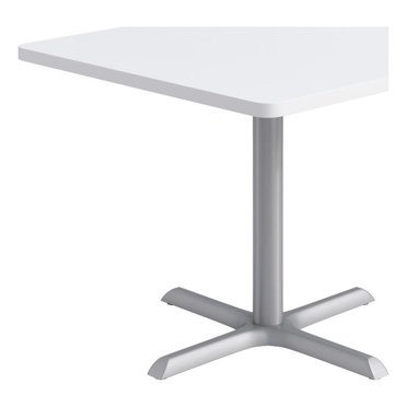 KFI Studios 36in Round Dining Table - 42in H - Walnut Top - Silver Base ...