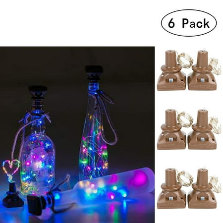 Solar Powered Bottle Lights, 6 Packs of 20 LED Waterproof Square Cork ...