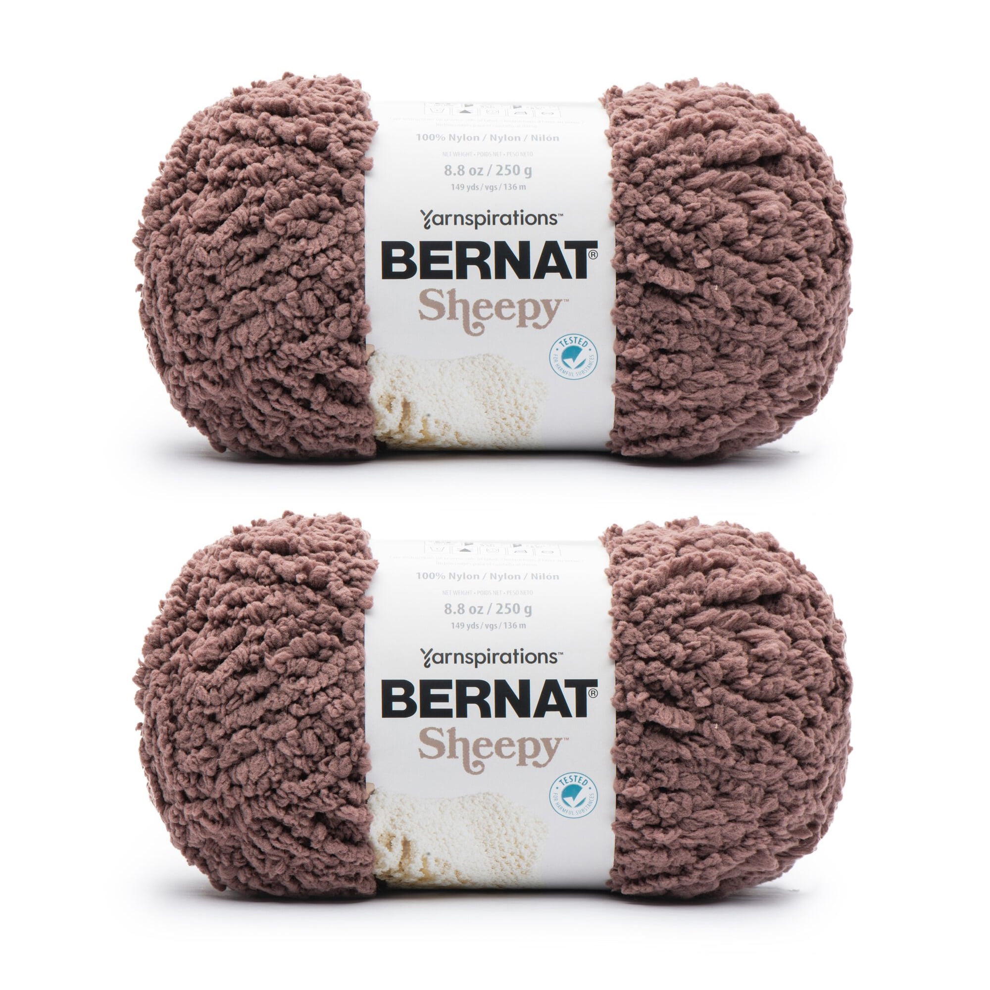 Bernat® Sheepy™ #6 Super Bulky Nylon Yarn, Brown Bear 8.8oz/250g, 149 ...