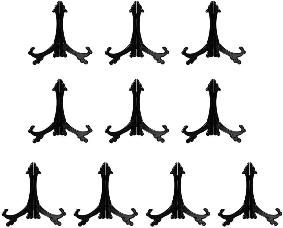 10 Pack Portable Plastic Plate Rack Bowl Dish Tray 6inch Black Racks ...