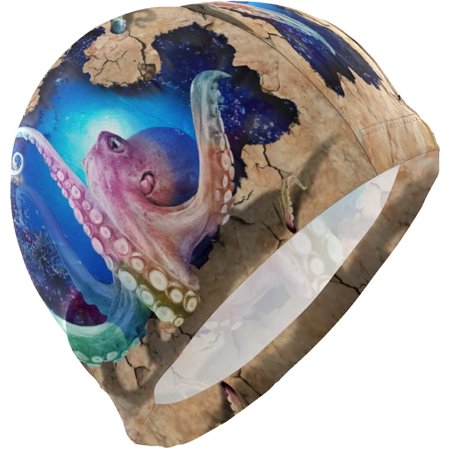Swimming Cap 3D Style Octopus Ocean Marine Life Unisex Adult Swim Cap ...