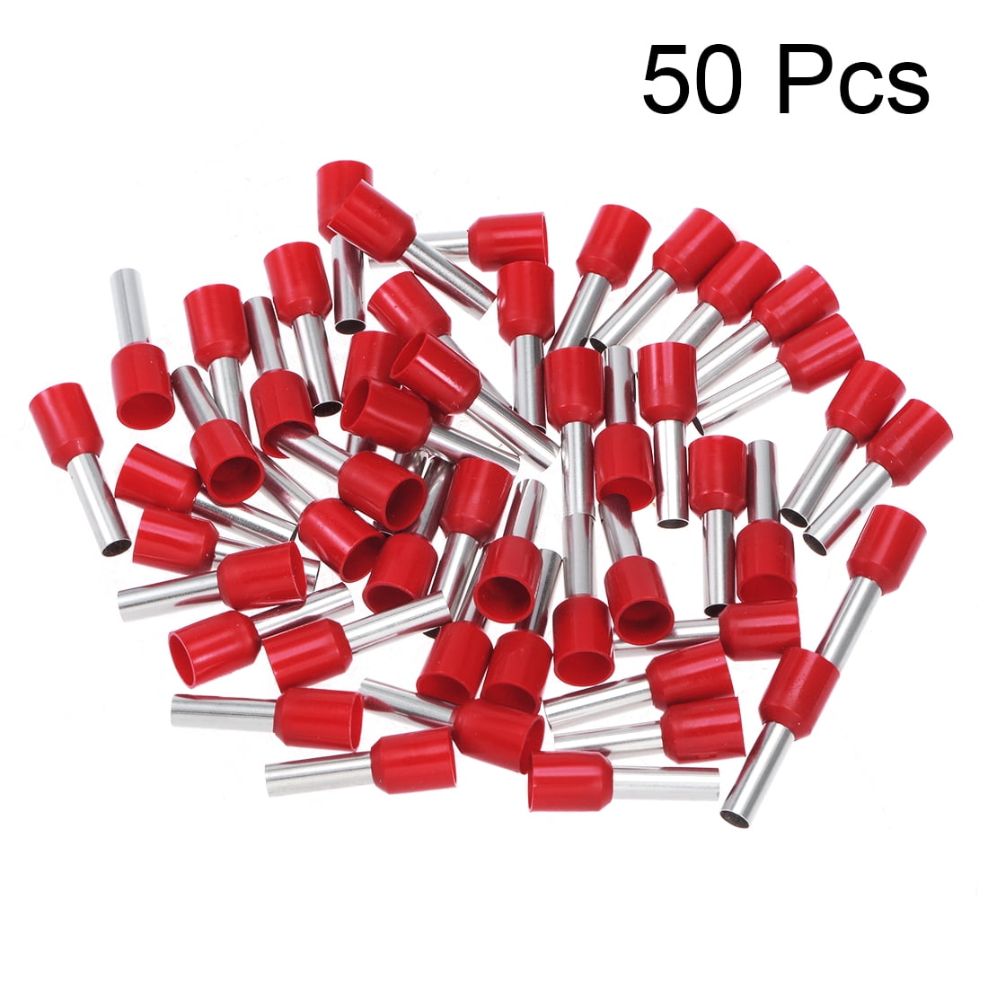 VE6012 Insulated Cord Pin End Electrical Crimp Terminal AWG10 Red 50Pcs ...