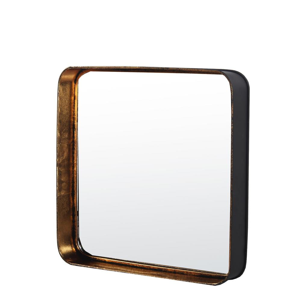 Privilege Contemporary Gold Round Edge Metal Mirror 14423 - Walmart.com