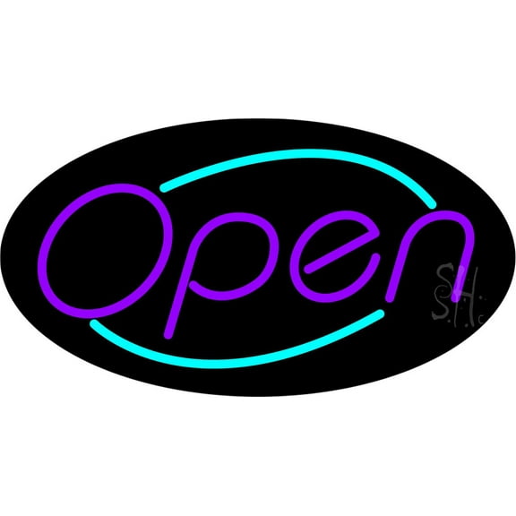 Red Open With Yellow Border Oval Animated LED Neon Sign 20 x 37 ...
