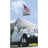 Camco 16’ Portable Telescoping Fiberglass Flagpole with Tire-Anchored ...