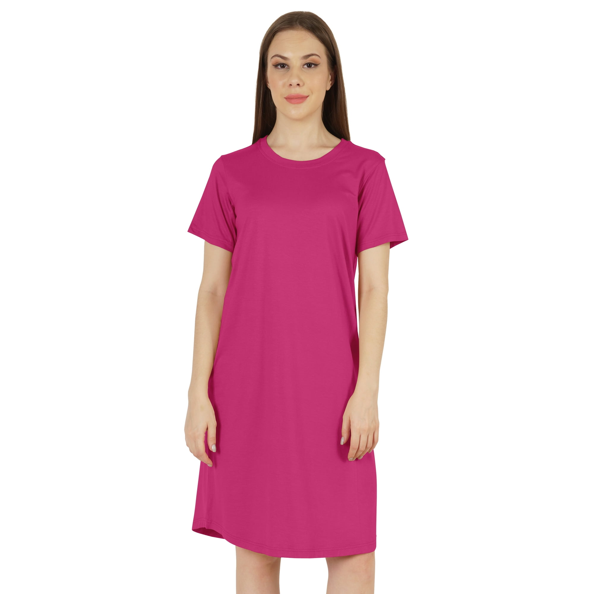 Click here for Inkmeso Solid Casual Summer T-Shirt Dress For Wome... prices