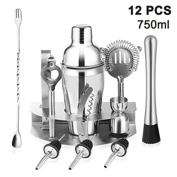 Mixology & Craft Bartender Kit, 10-Piece Bar Tool Set with Bamboo Stand ...