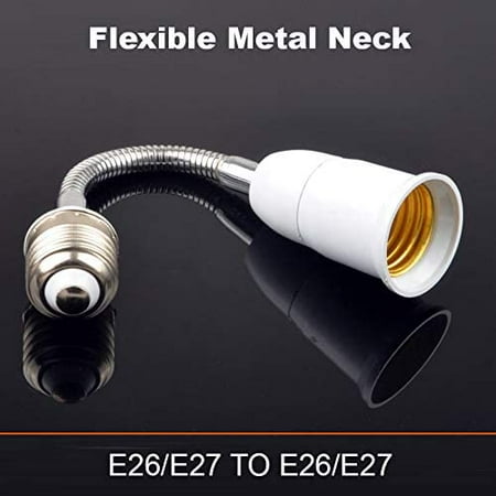 E26/E27 Light Bulb Socket Extender Adapter, E26/E27 To E26/E27 Flexible ...