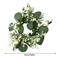 cbzote Greenery Candle Ring Wreath for Home and Events – Spring Leaves Pillar Holder Centerpiece ...
