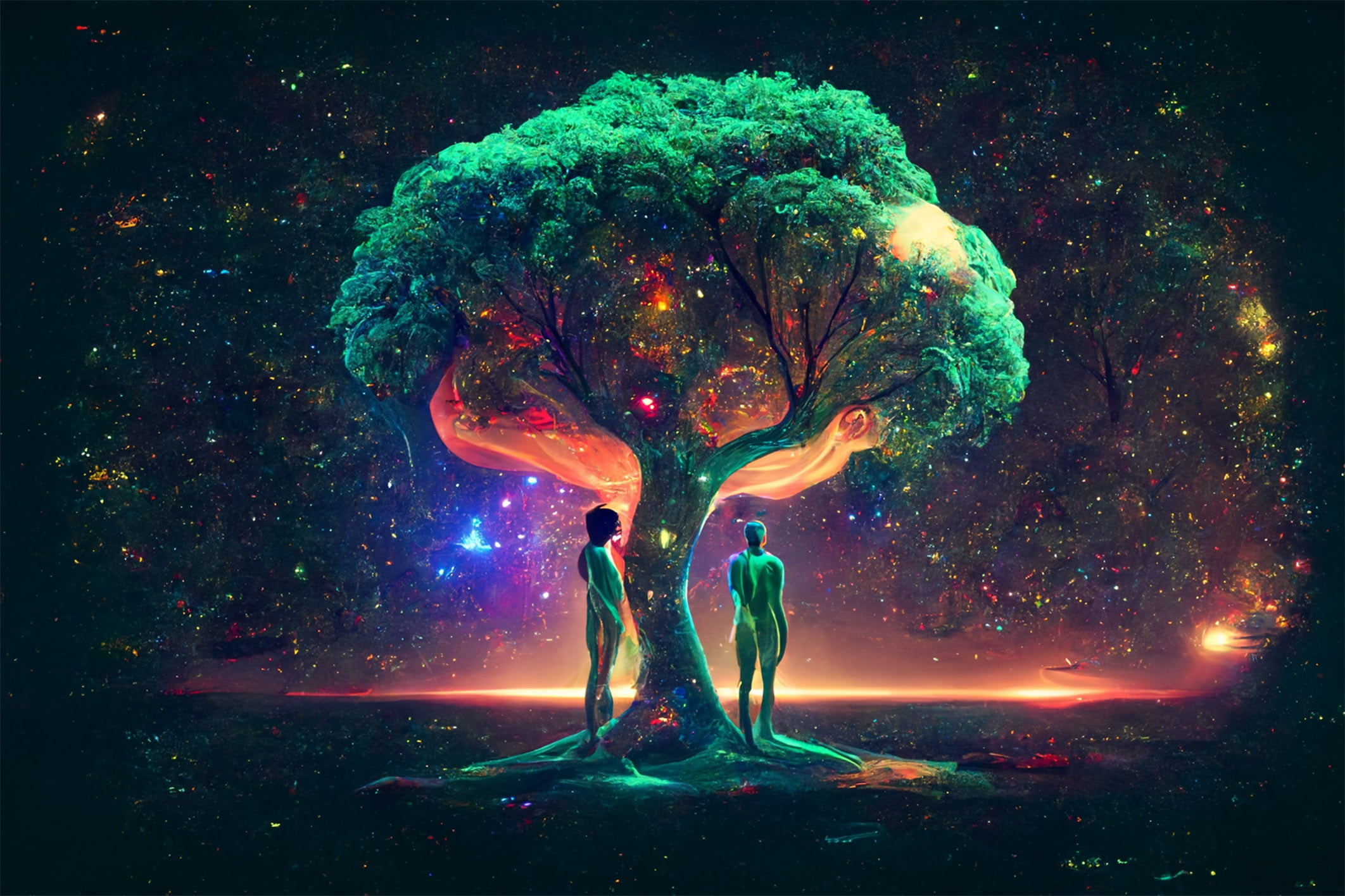 24x36 gallery poster, Adam and Eve, tree of knowledge, garden of eden ...