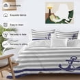 Blue Anchor Comforter Set Twin Size, Costal Grey White Blue Stripes ...