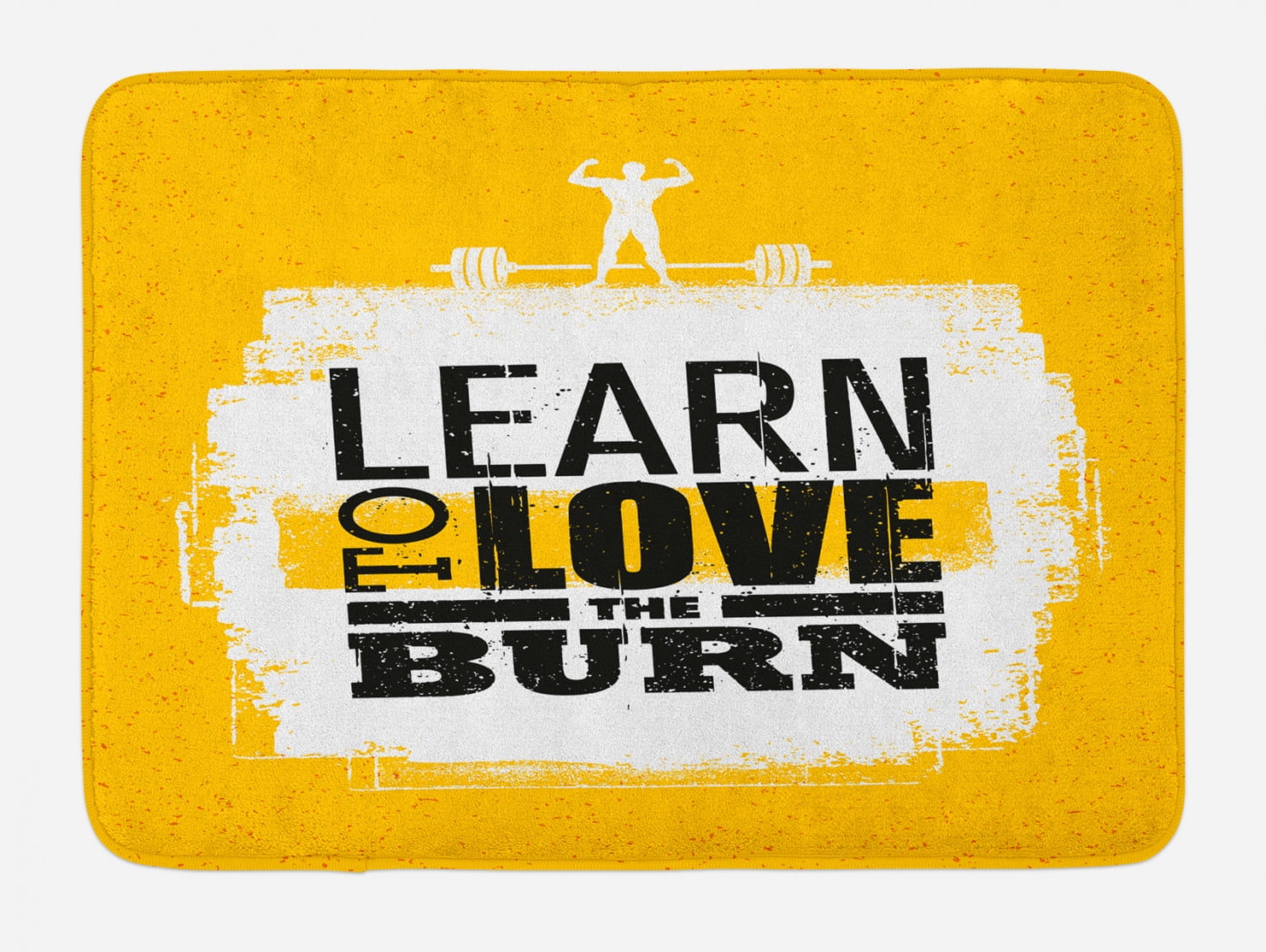 Fitness Bath Mat, Learn To Love The Burn Text on Grungy Backdrop Fit ...