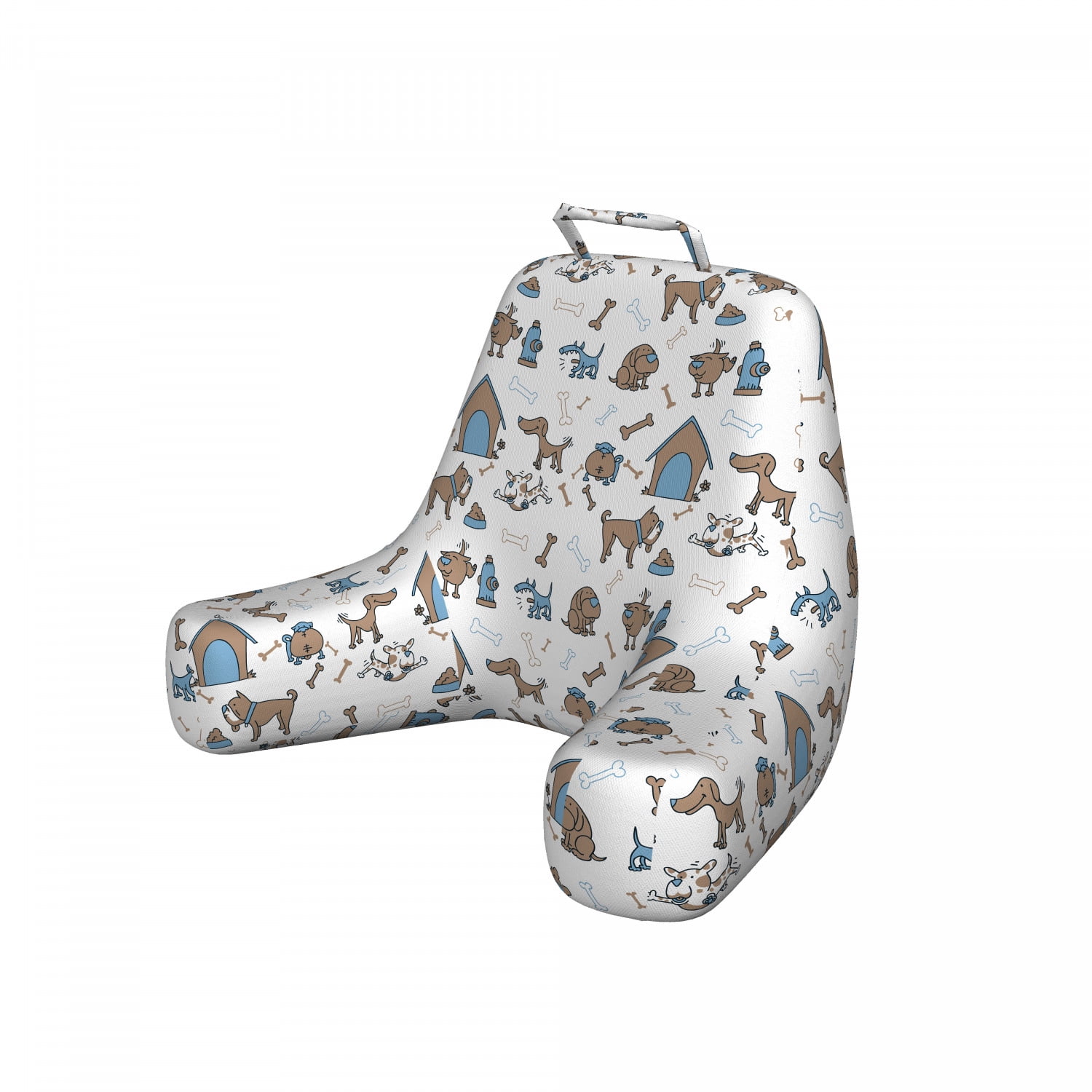 Bones Reading Pillow Cover, Cartoon Style Dog Related Elements Friendly ...