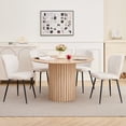47" Round Dining Table Set for 4, Modern Kitchen Table with 4 ...