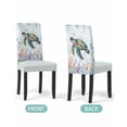 Chair Covers Set of 6, Watercolor Sea Turtle Coral Seaweed Removable ...