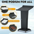 STICCIO Podium Stand with Wheels, 44.88 in Metal Lectern with Lockable ...