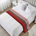 Brown Red Wood Grain Bed Runner Cal King Size Countryside Stripe Soft ...