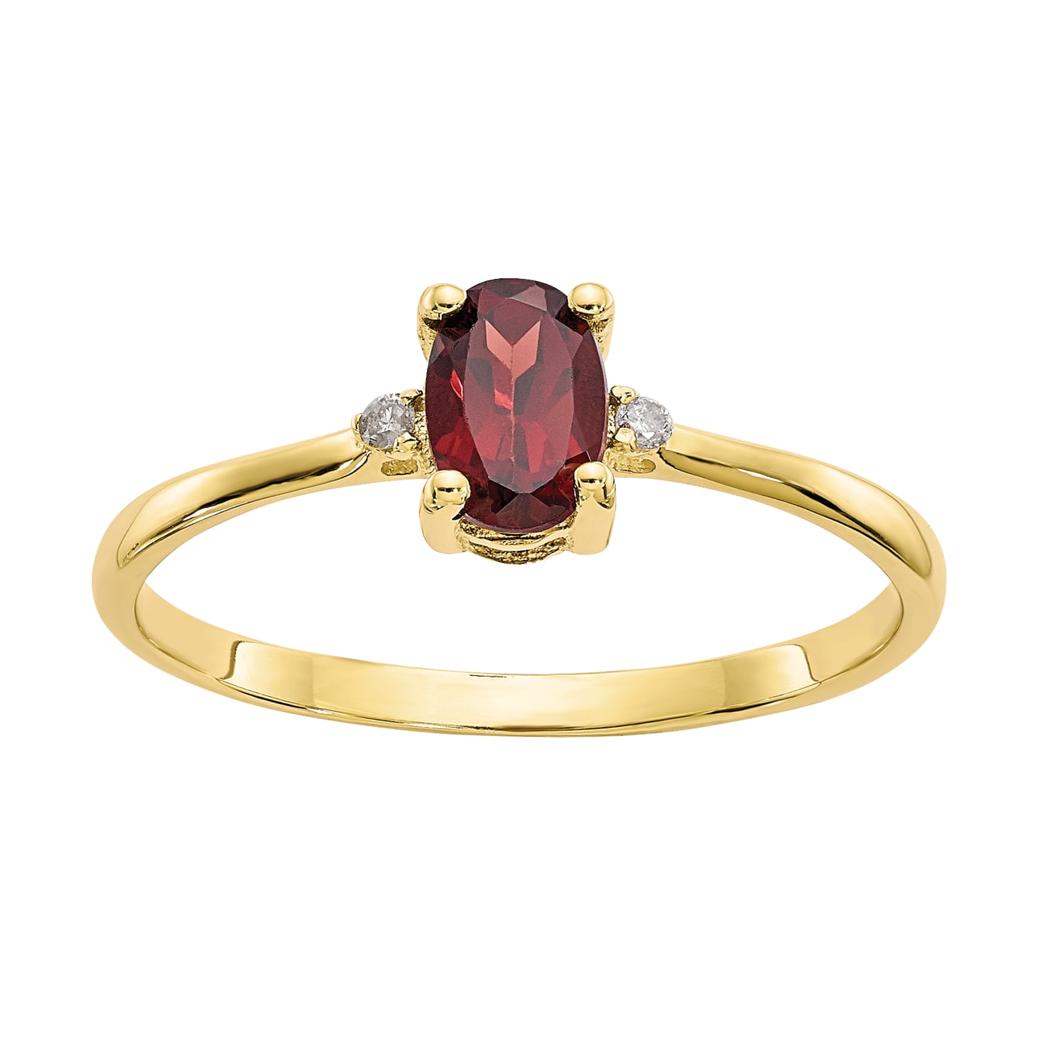 Primal Gold - 14k Diamond & Garnet Birthstone Ring - Walmart.com ...