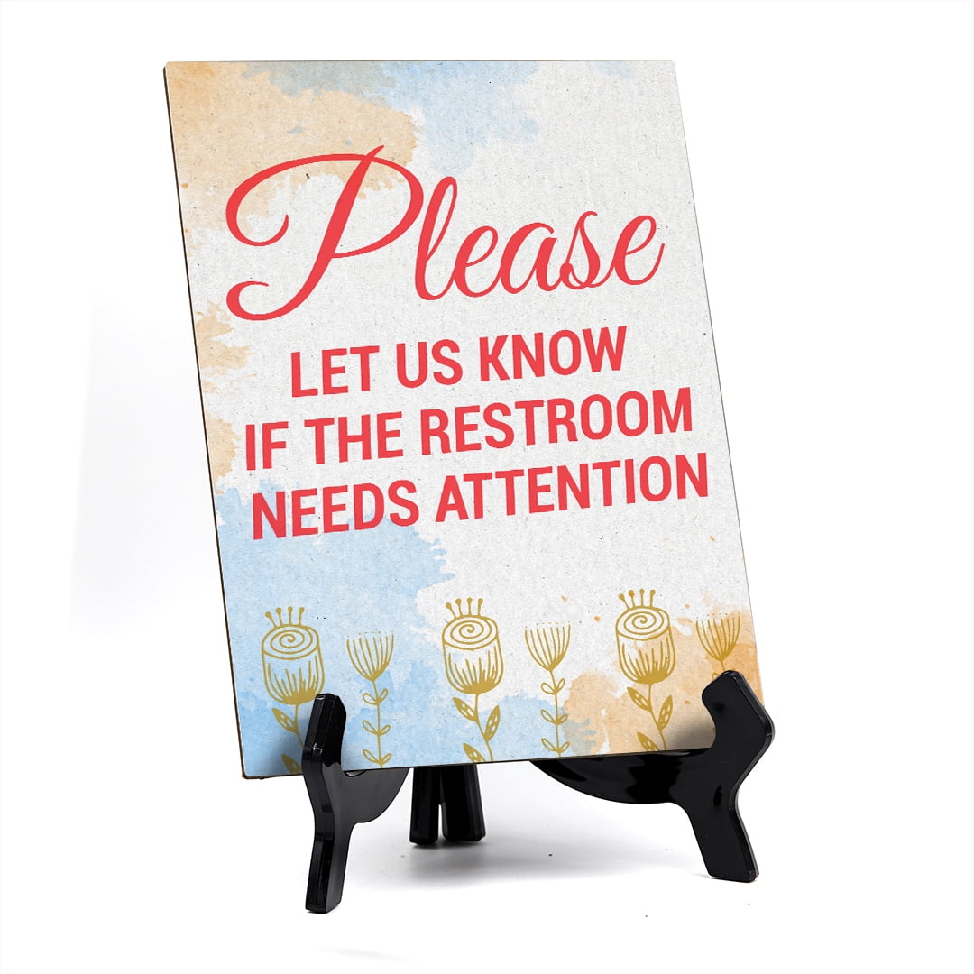 Signs ByLita Please Let Us Know if The Restroom Needs Attention, Blue ...