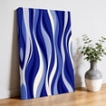 Blue Line Canvas Wall Art for Living Room, Gradient Abstract Twisted ...