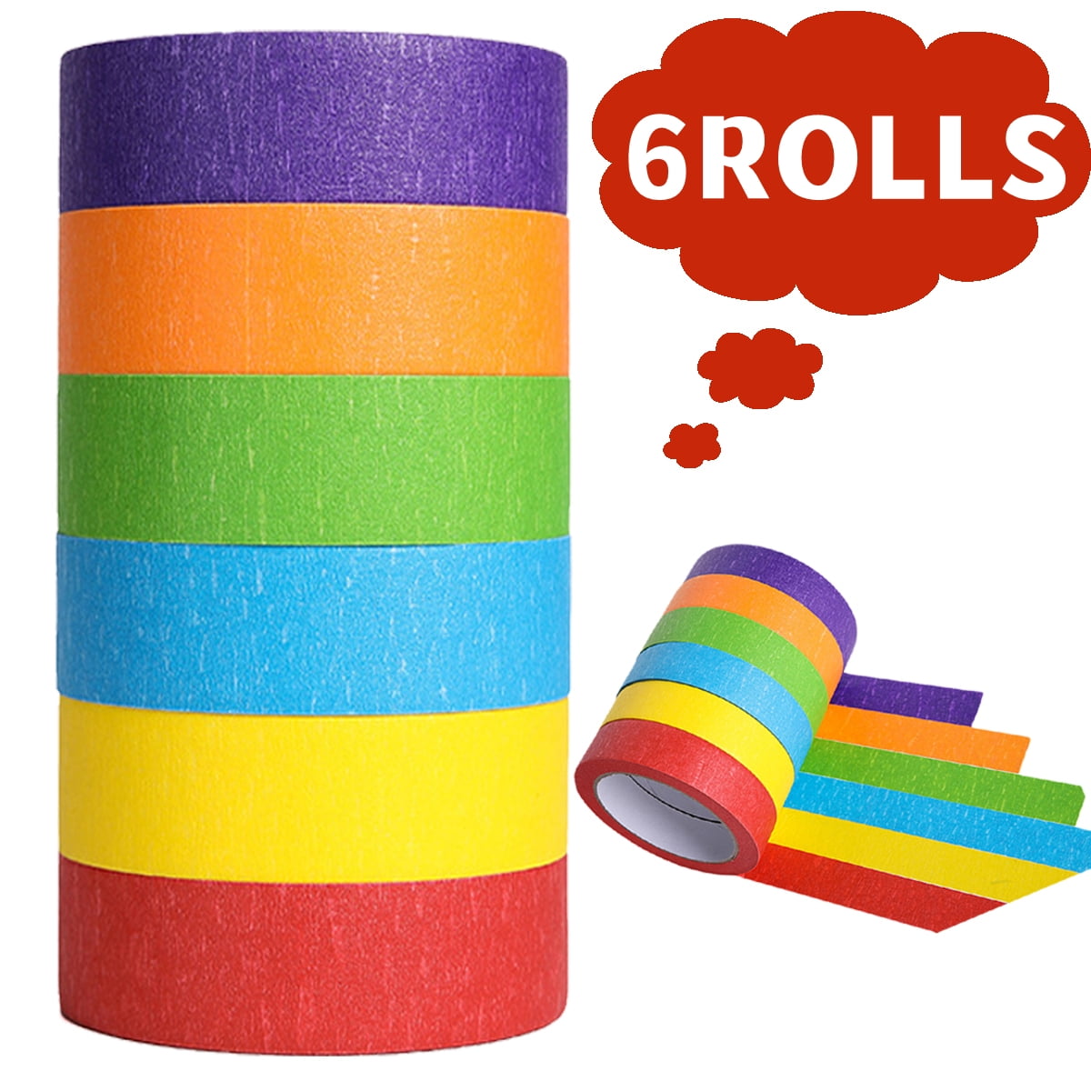 Colorful Masking Tape Colored Tape Craft Tape DIY Decorative Rainbow ...