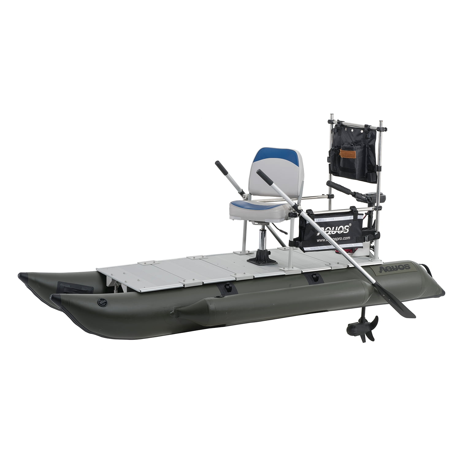 AQUOS 10.2ft Inflatable Pontoon Boat with Haswing 12V 65LBS Transom ...