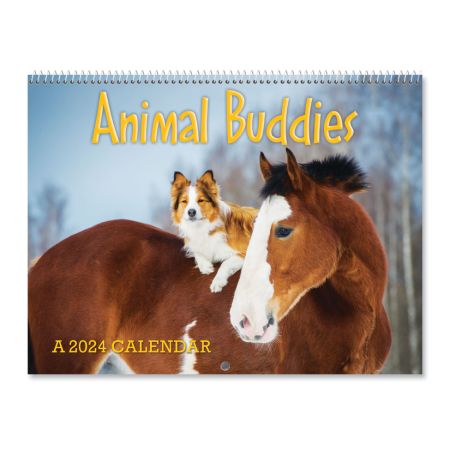 2024 Animal Buddies Wall Calendar, 12" x 9" (closed), Bookstore Quality ...