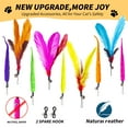 FYNIGO Interactive Cat Feather Toys Set with Retractable Wand Rainbow ...