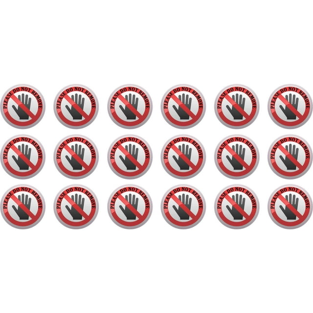 StickerTalk Please Do Not Remove Vinyl Stickers, 1 sheet of 18 stickers ...