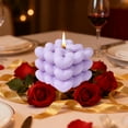 chaungfeng Heart Bubble Candles | Purple 2.5" Bubble Cube Paraffin Wax ...