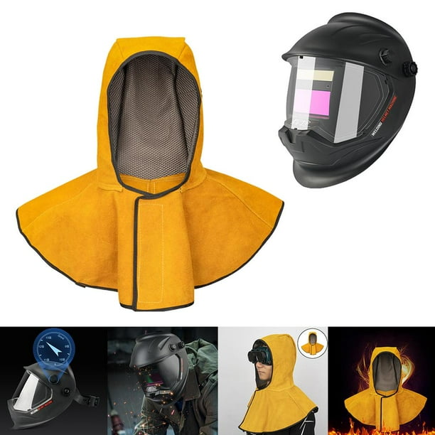 Casco de Soldadura Capucha de Soldadura de Piel Escudo de Soldadura ...