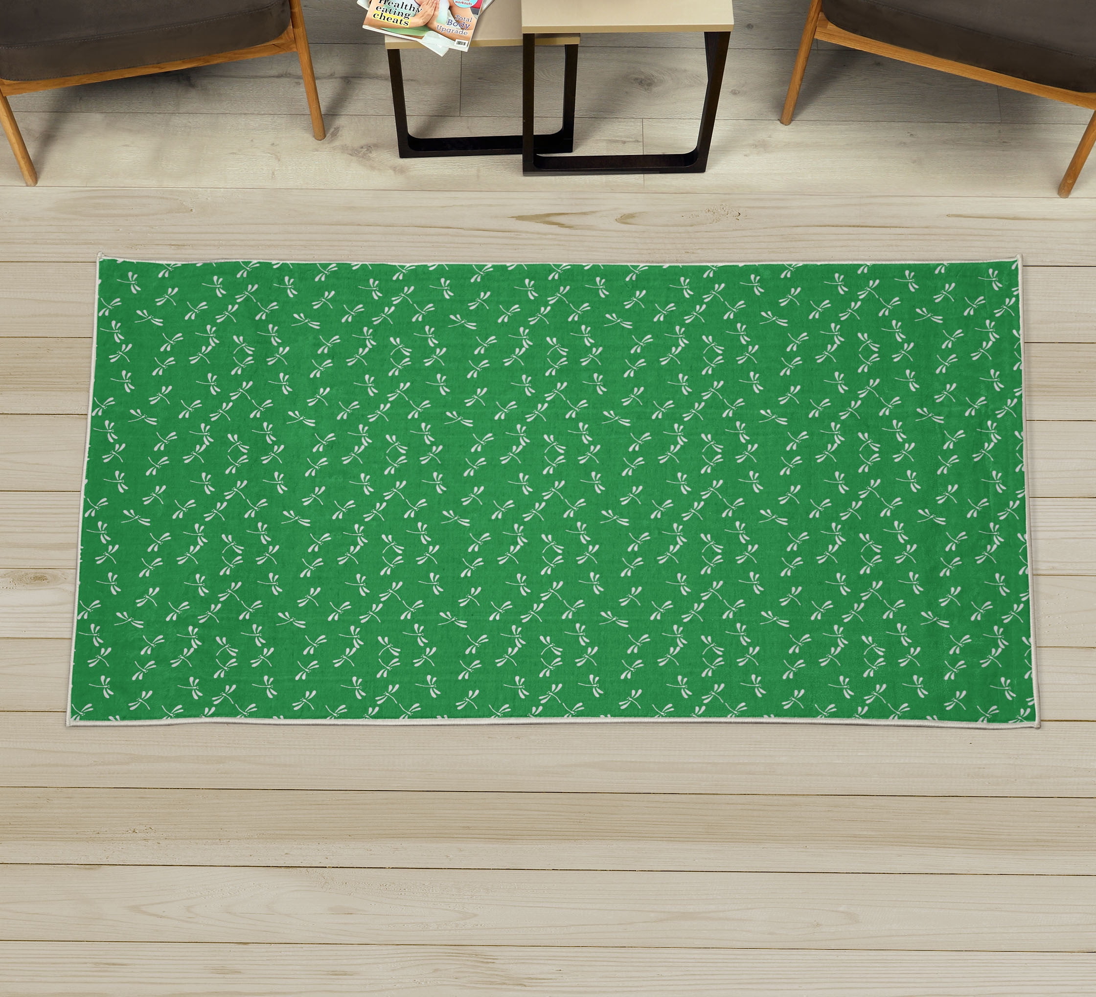 Dragonfly Decorative Rug, Tropical Wildlife Pattern Japanese Style ...