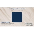 10 Squared Foam Coasters Pack, 4 inch - PU Foam, Foldable - Navy Blue ...