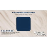 10 Squared Foam Coasters Pack, 4 inch - PU Foam, Foldable - Navy Blue ...