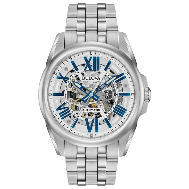 Bulova - Bulova Men's Automatic Silver Skeleton Dial Stainless Steel ...