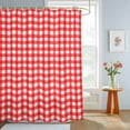 Bathroom Shower Curtain Country Red Buffalo Plaid Waterproof Shower ...
