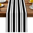 Black Striped Dining Table Runner, Modern Stripes Farmhouse Rustic ...