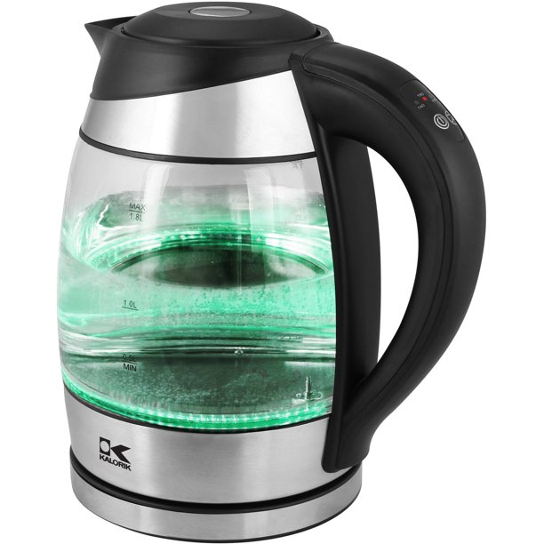 Kalorik Glass Digital Water Kettle with Color Changing LED Lights ...
