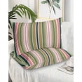 Colorful Striped Pillow Covers King Size 2 Pack, Sage Green Pink White ...