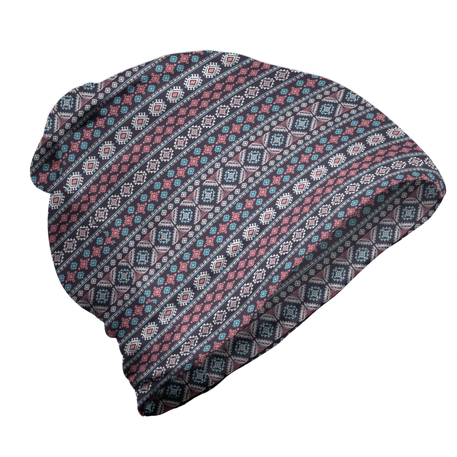 Mexican Print Unisex Beanie, Motifs Triangles Art, Hiking Outdoors ...