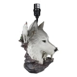 Alpha Wolf Akela Table Lamp, Gray Wolf Decor, Wildlife Full Moon ...