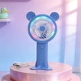Cute Mini Desktop Fan with LED Light for Kids, USB Rechargeable ...