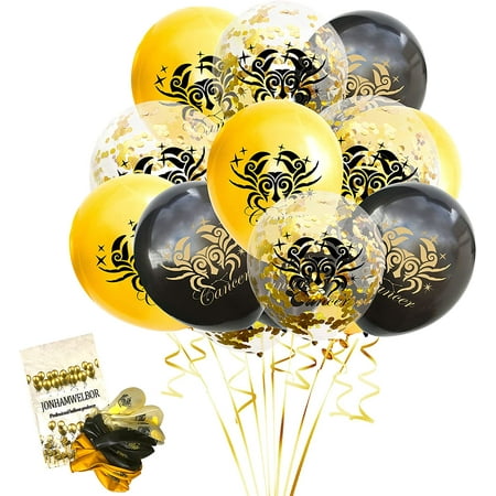 Cancer Constellation Birthday Balloons July Black Gold Latex Confetti ...