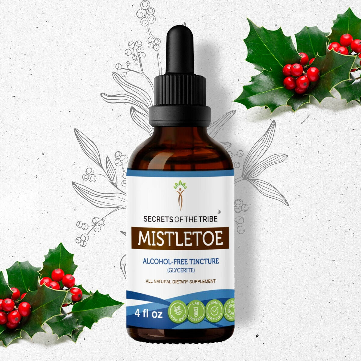 Mistletoe Tincture Alcohol-FREE Extract, Organic Mistletoe (Viscum ...