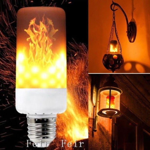 E27 LED Flicker Flame Light Bulb Simulated Burn Fire Effect Festival ...