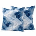 Abstract Blue Marble Texture Waterproof Throw Pillow Covers Set of 2 ...
